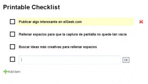 Crea e Imprime listas online con Printable Checklist | ElGeek