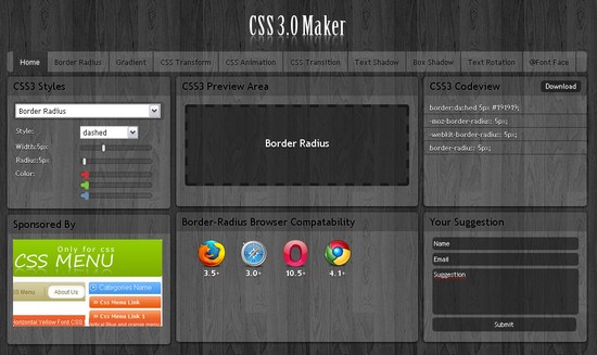 Generador de estilos CSS3 en línea y muy sencillo | ElGeek