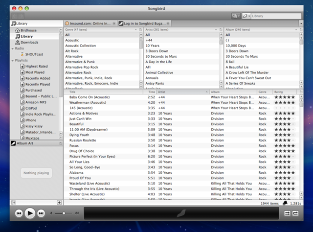 Songbird 1.8 está disponible para Mac OS X | ElGeek